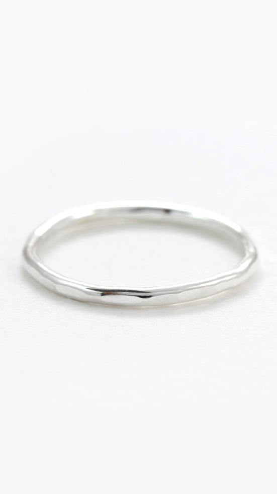 Sloane Jewelry Design - Silver Hammered Stacking Ring – The Lunary